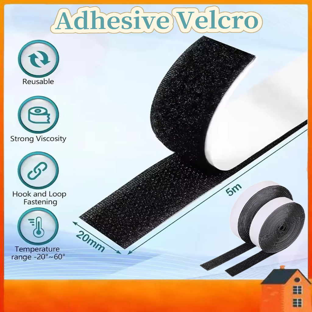 Reusable Magic Nylon Sticker Tape Self Adhesive Extra Strong Double ...