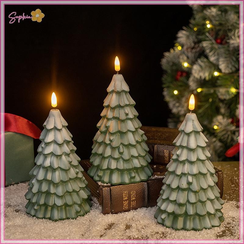 UVIGM> Christmas Tree Shaped LED Candles, Flameless Pillar Candles ...