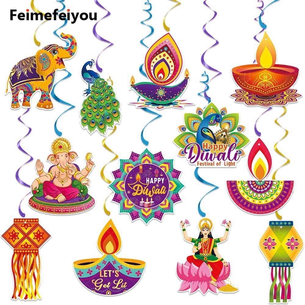 16pcs Deepavali Decoration items Happy Diwali Festival Decor Venue ...