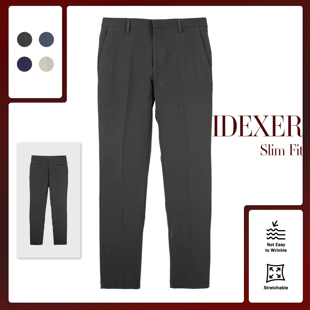 【IDEXER】Seluar Kerja Panjang Slack/Formal-Slim Fit,Kain Anti-Kedut ...