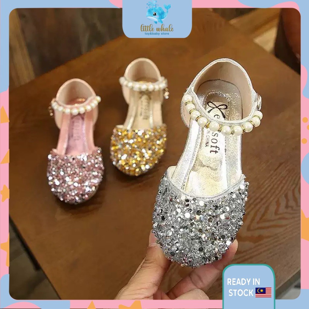 🐳Princess Shiny Sandal Baby Kids Girl Princess Dance Shoes Comfortable ...