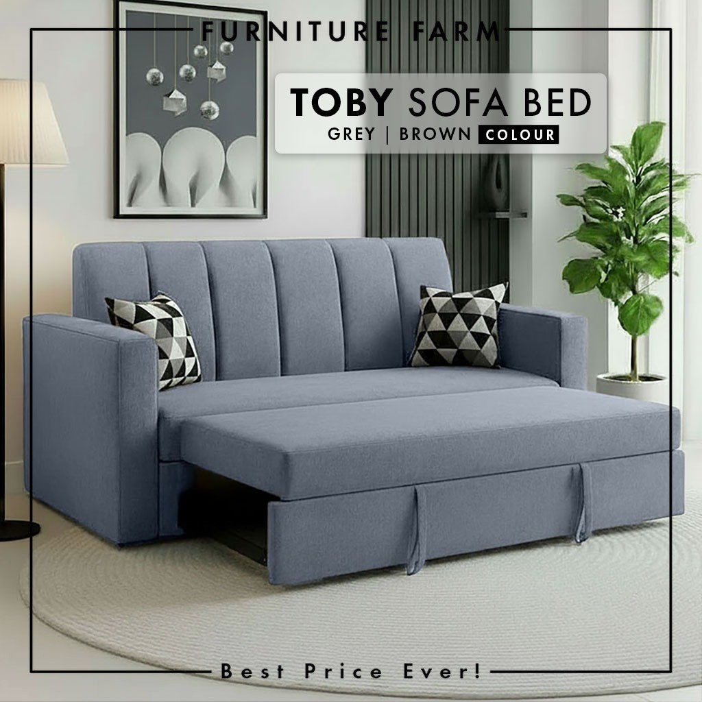 F&F: Toby Luxury 2-in-1 Sofa Bed – Pull Out & Adjustable/ 2/3 Seater ...