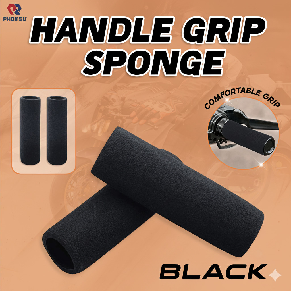 PHOMSU MOTORCYCLE HANDLE GRIP SPONGE BLACK UNIVERSAL GRIP COVER COMFORT ...