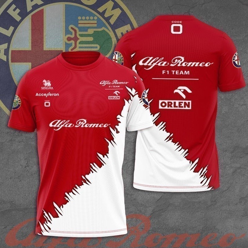 Formula fashion 2025 One Racing Teams Men T Shirts Alfa Romeo Racing F1 ...