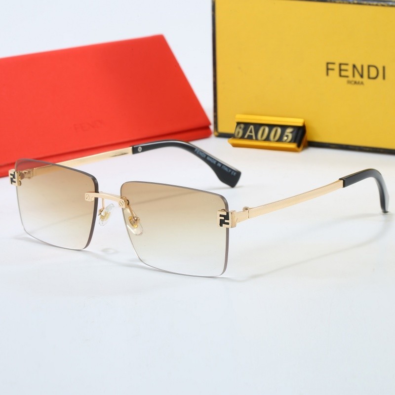Fendi Classic Retro Frameless Sunglasses Simple Casual Outdoor Driving ...