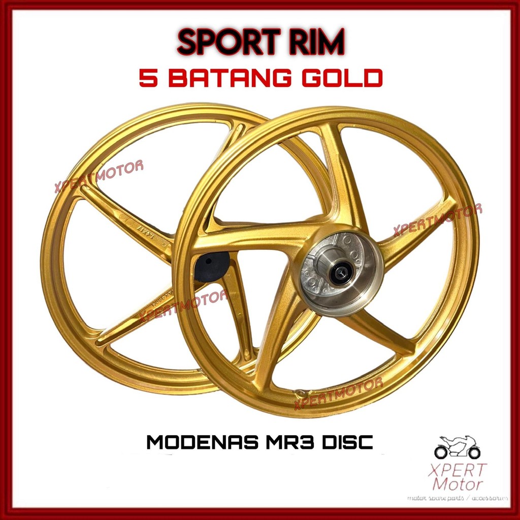 [KAYAMA] MODENAS MR3 DISC SPORT RIM GOLD 5 BATANG | Shopee Malaysia