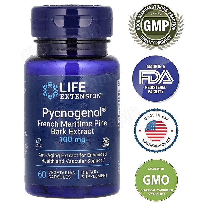 Life Extension, Pycnogenol, French Maritime Pine Bark Extract, 100 mg ...