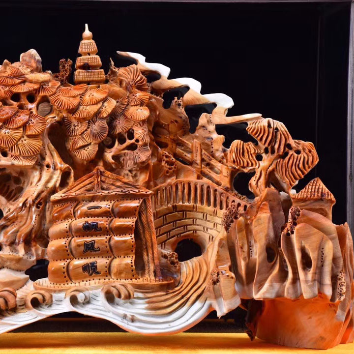Taihang Yabo [Smooth Sailing] Root Carving Conformal Decoration Solid ...