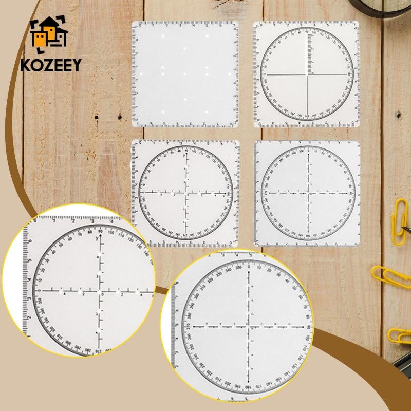 KOZEEY 4 Pieces Geometric Ruler Drawing Stencils Two Axis Ruler ...
