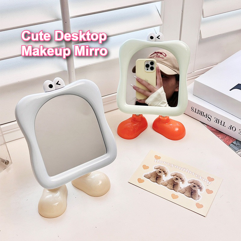 Cute Desktop Mirror Makeup Mirror Can Stand Portable Student Dormitory ...
