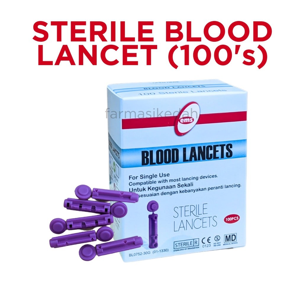 Sterile Blood Lancet 100’s Box | Jarum Lancet Universal Alat Cek Gula ...