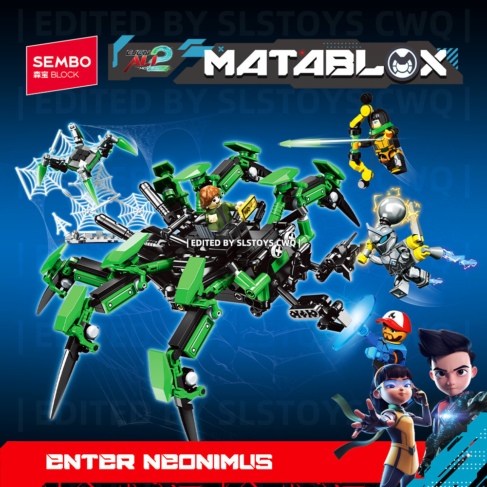 Ejen Ali x Sembo Block MATABLOX Enter Neonimus Gift Decoration Building ...