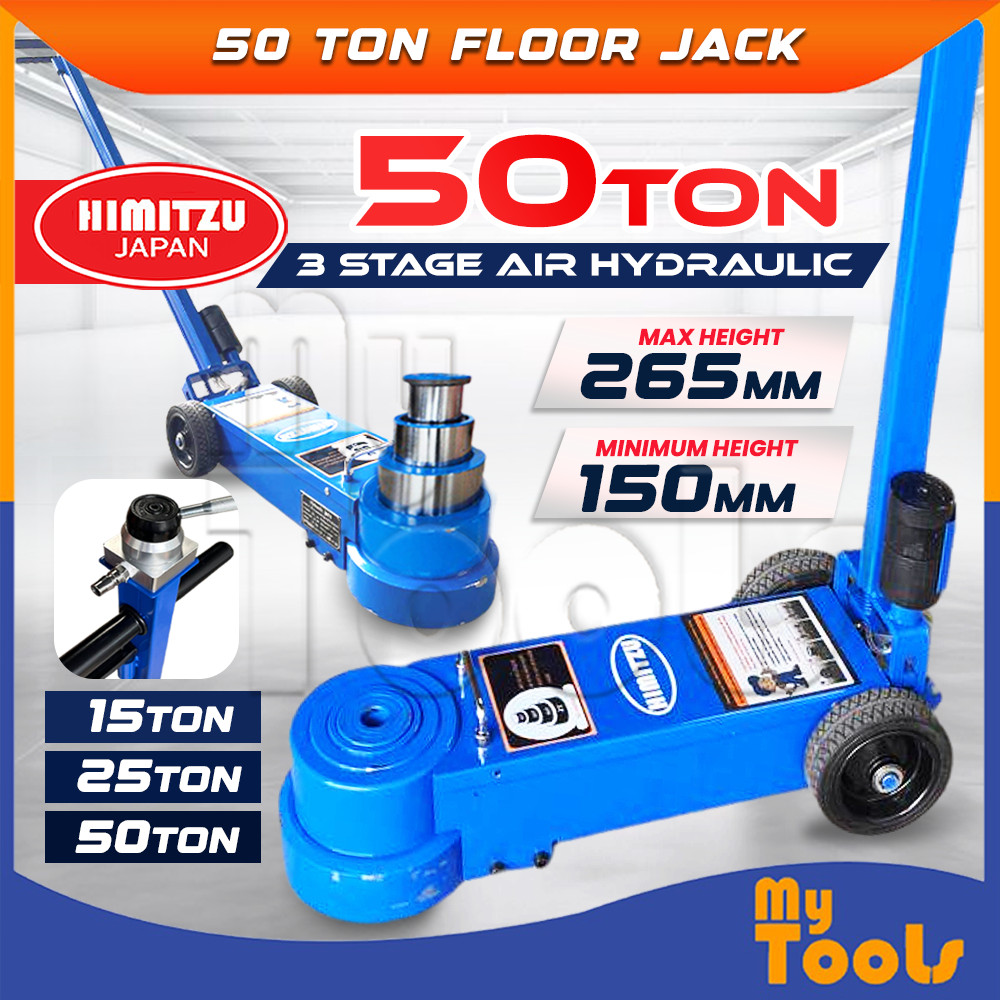 Air Hydraulic Floor Jack Foldable 50 Ton Durable Lorry Car 2 Wheel Hand ...