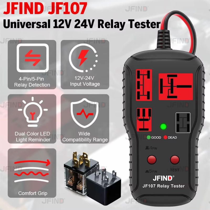 【Local Stock】JFind JF107 12V 24V Car Relay Tester Automotive Battery ...