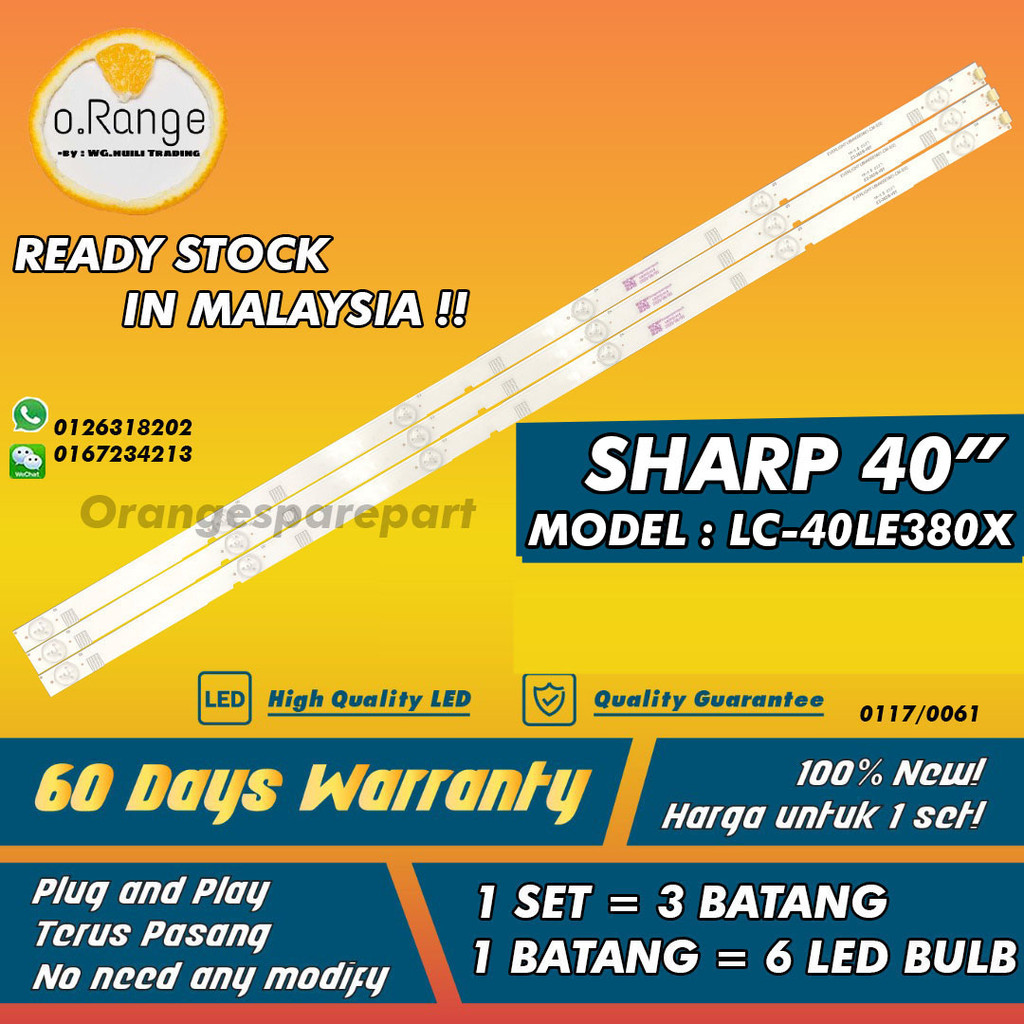 LC-40LE380X SHARP 40" LED TV BACKLIGHT (LAMPU TV) SHARP 40 INCH LED TV ...