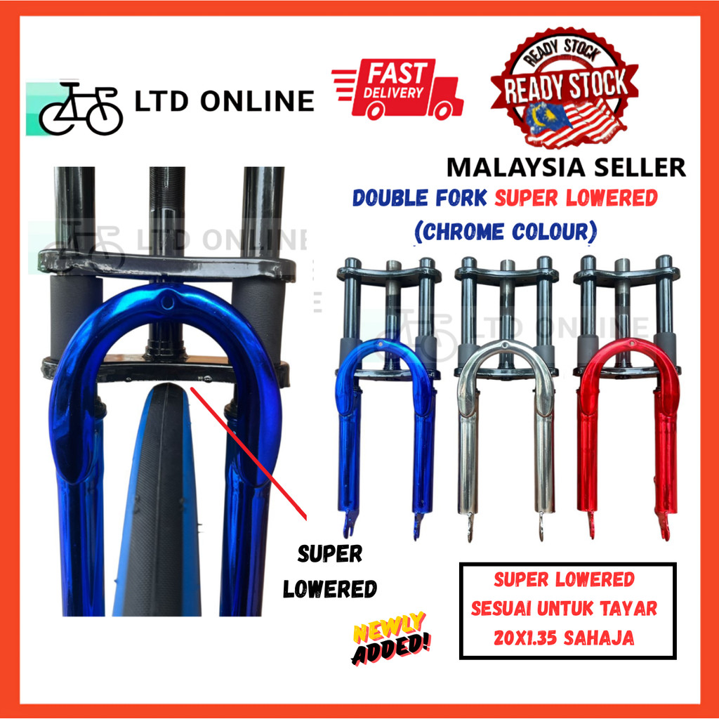 SUPER LOWERED!!!!! 20" Double Fork Lowered Basikal Bicycle Fork Lowered ...
