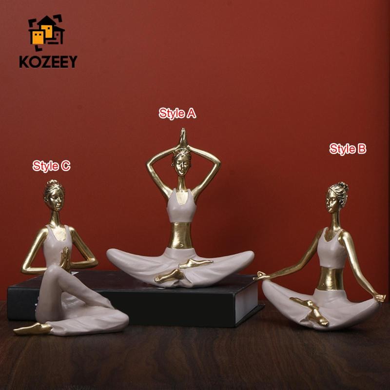 KOZEEY Yoga Statues, Yoga Pose Figurines, Resin Crafts, Modern Home ...