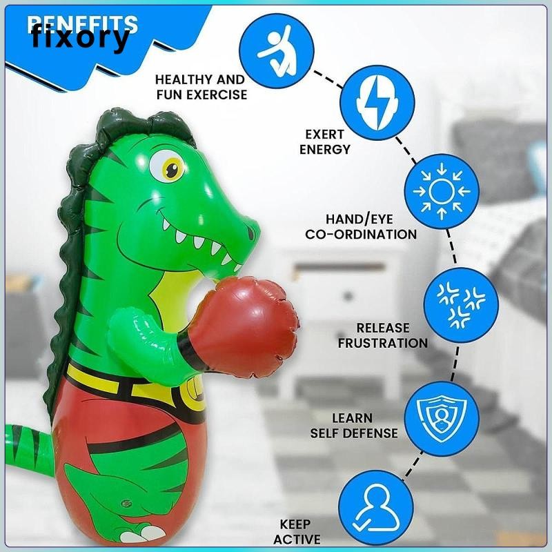fixory Inflatable Dinosaur Boxing Bag Training Prop Tumbler ...
