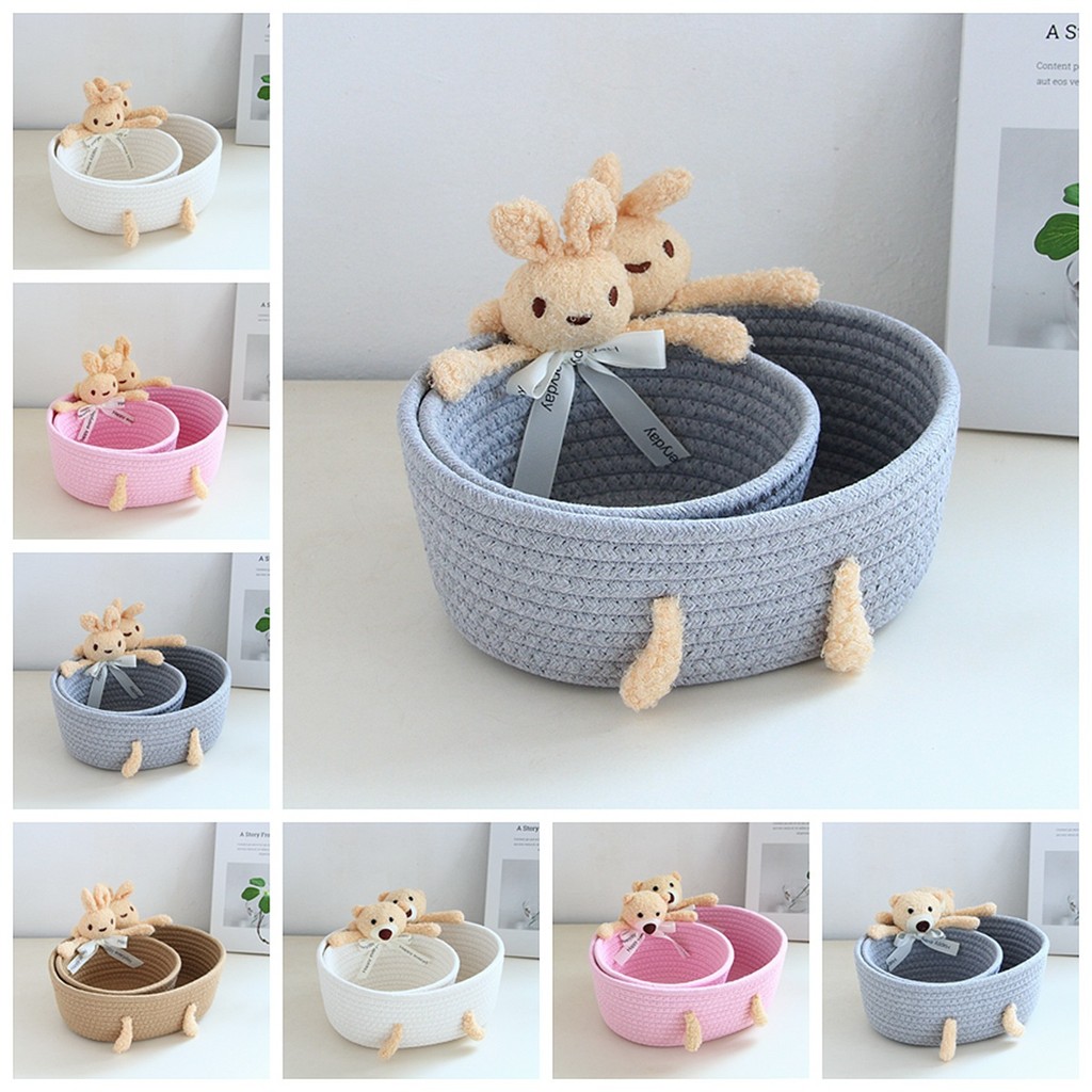 Cute Cotton Rope Storage Basket Perfect Woven Baskets for Storage ...