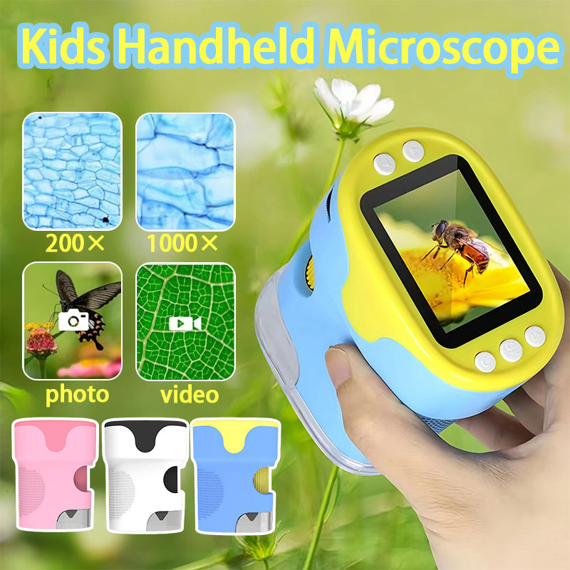 Handheld Microscopes 1000X Kids Microscope Rechargeable Mini Digital ...