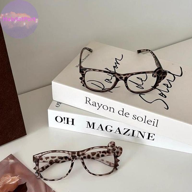 HabitatPort Y2K Hello Kitty Eyeglass Frame Kawaii Retro Leopard Print ...