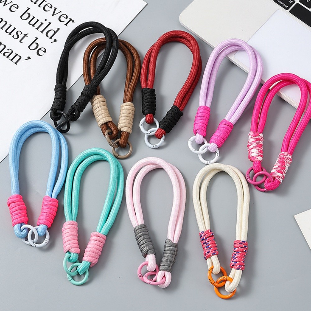 Contrasting Color Wrist Strap Keychain Charming Fashion Mobile Lanyard ...