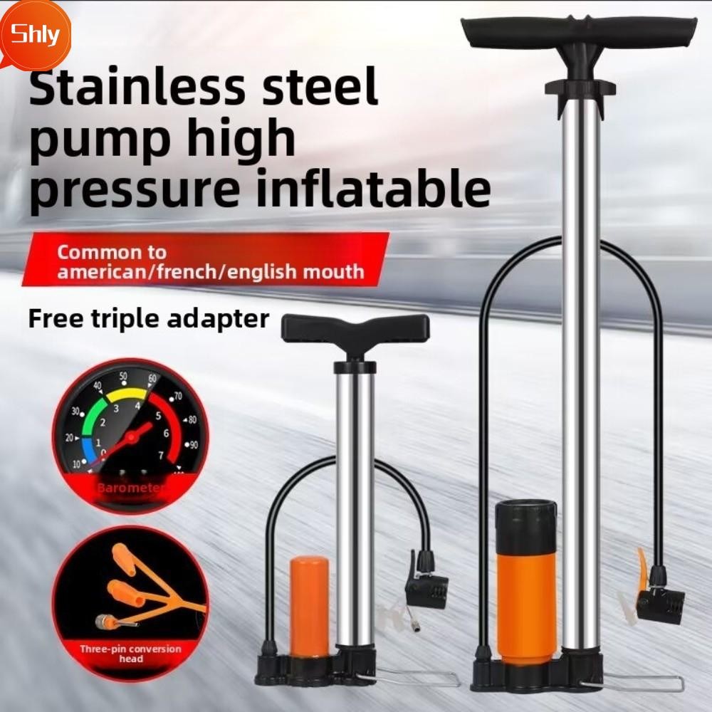 SHLY Bicycle Pump, with Gauge Standing Bike Tire Pump, 160Psi Max High ...