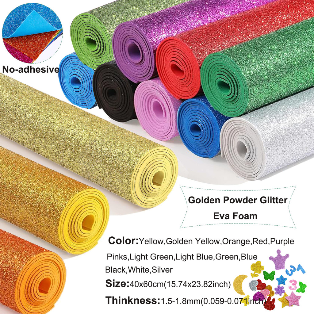Glitter Foam Sheets for DIY Projects – 40x60 cm Sparkling Craft Paper ...
