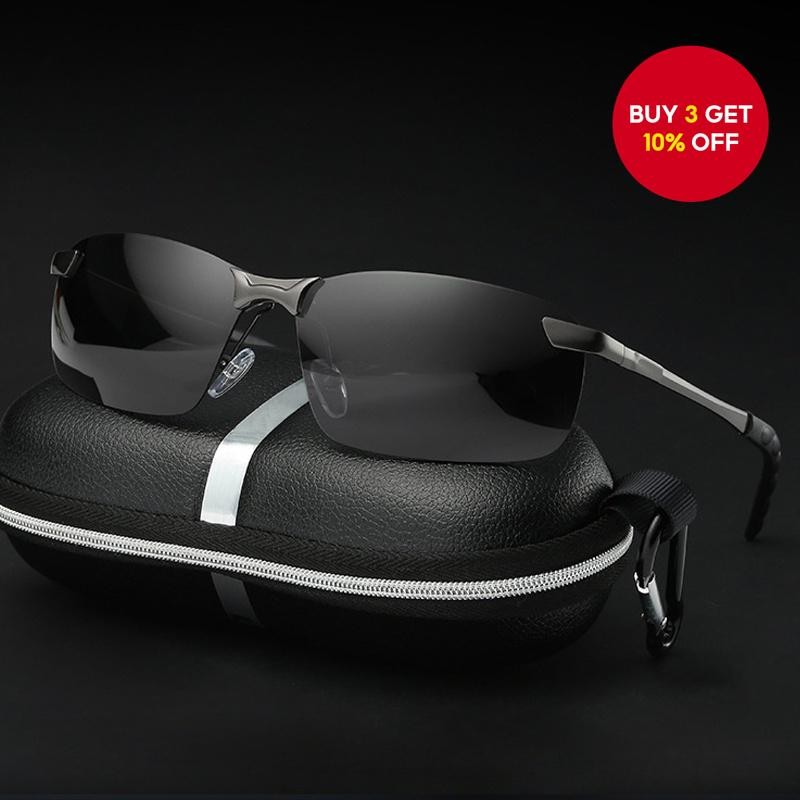 Men's Metal Polarized Photochromic Sunglasses For Driving Fishing Day ...