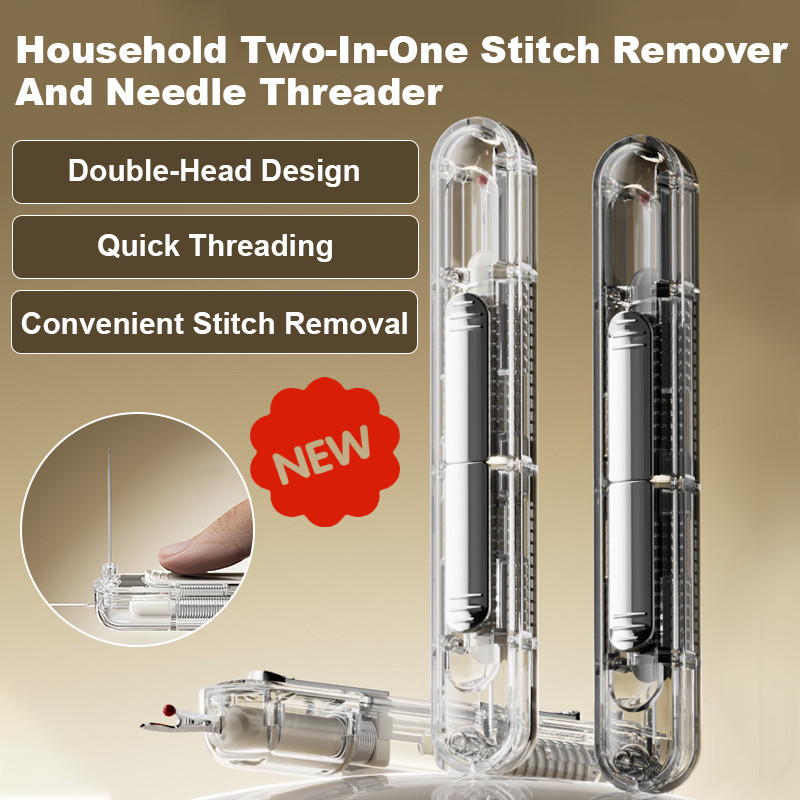 New Dual-Purpose Needle Threader and Seam Ripper 二合一多功能穿线器拆线器/Pengulir ...
