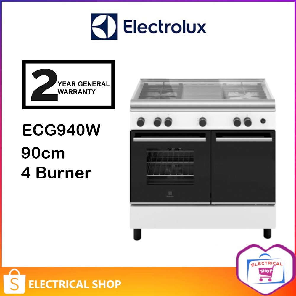 Electrolux 90cm 300 Series ECG940W freestanding cooker gas hob and 62L ...