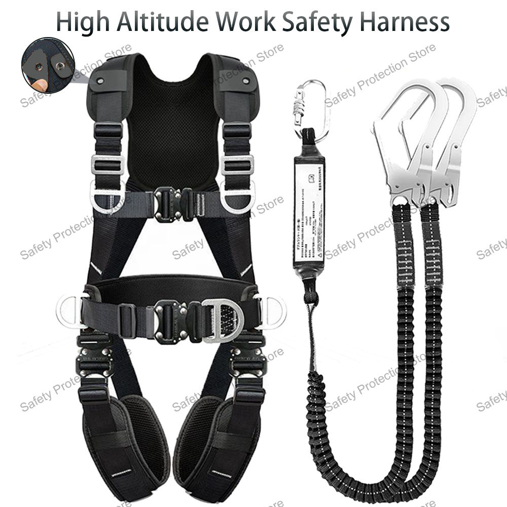 High Altitude Work Safety Harness 5-point Full Body Safety Belt Rope ...