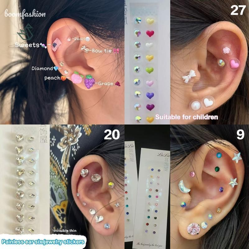 [Boomfashion] 10 Patches Cherry Strawberry Ear Point Stickers Ear ...
