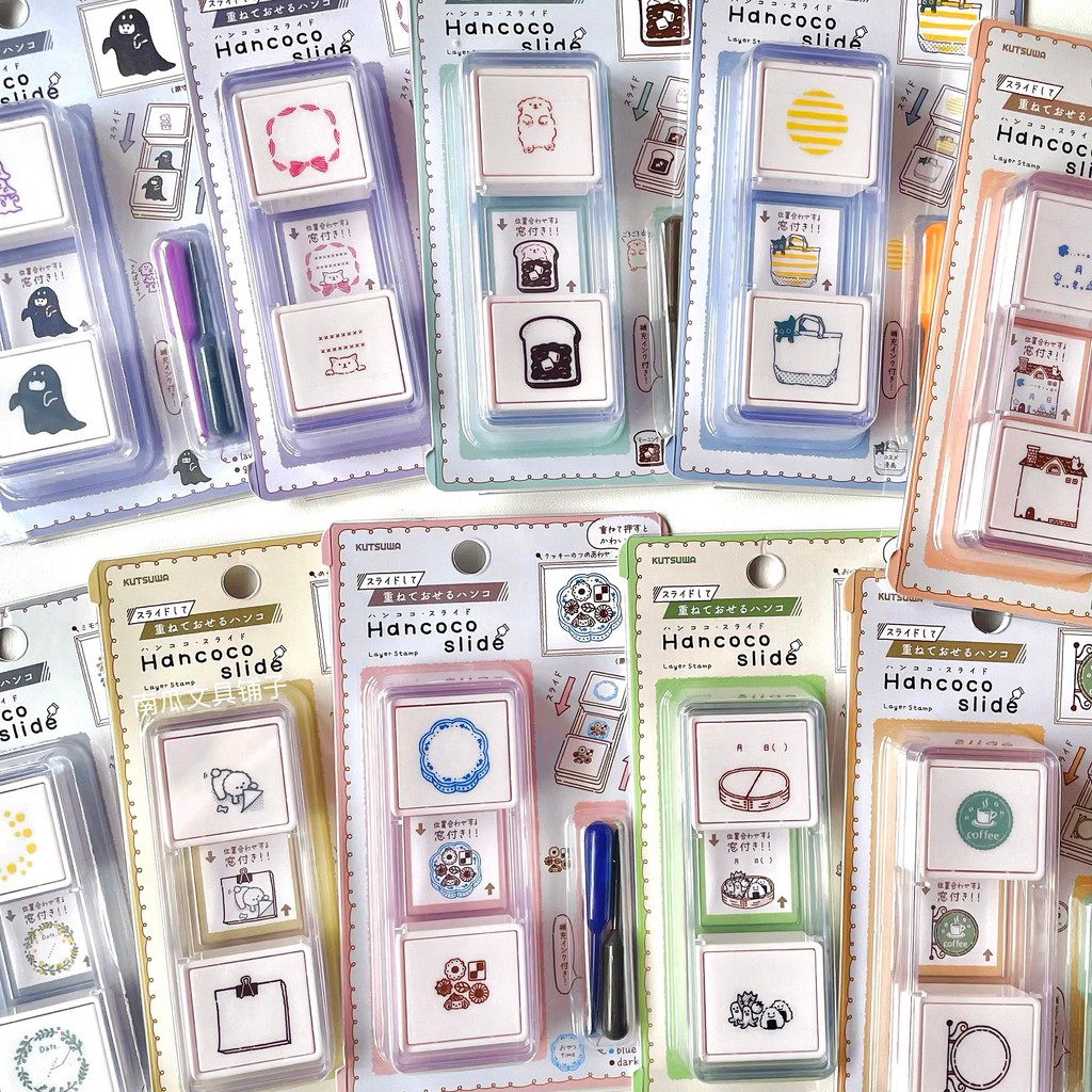 Japan Japan hancoco kutsuwa Third Bomb New Style Immersion Overlap Stamp Immersion Stamp Cute ...