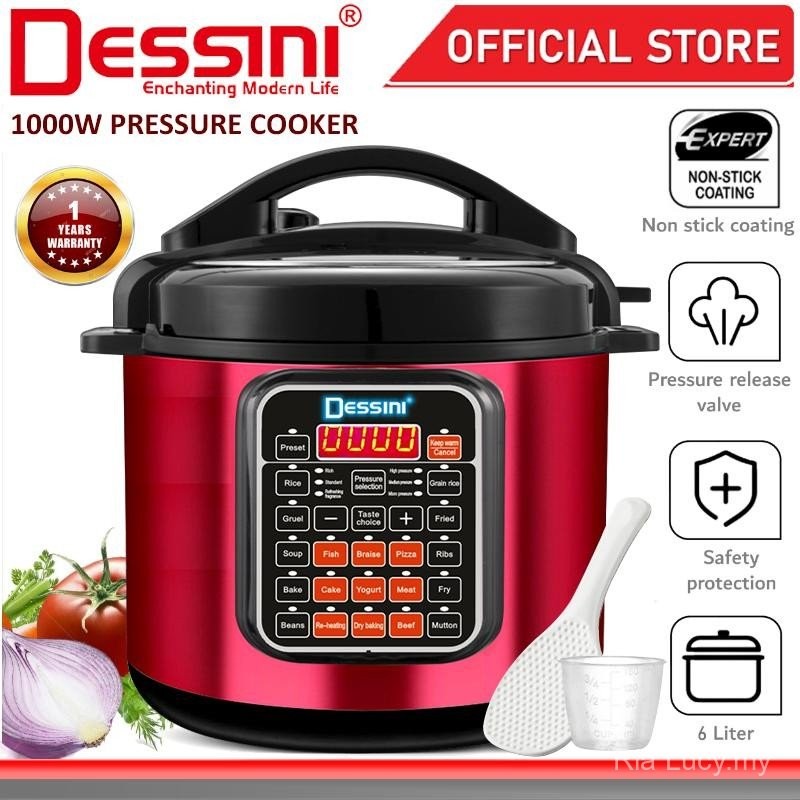 DESSINI ITALY 10IN1 Electric Digital Pressure Cooker Non-stick ...