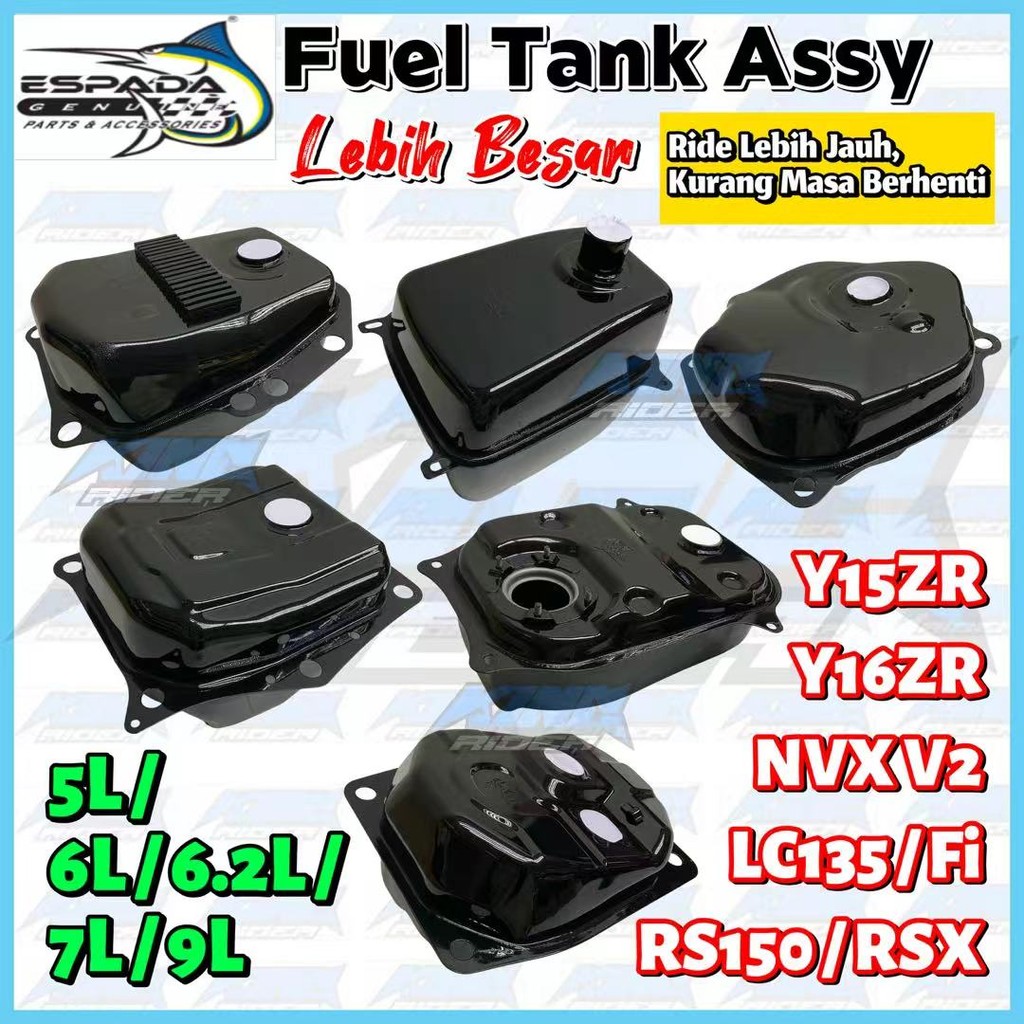 EXTRA BIG! ESPADA 5L 6L 7L 9L Racing Fuel Tank Tangki Minyak Besar ...