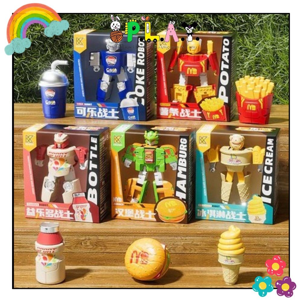 PLAY Food & Drink Transform Robot - Burger / Potato Fries / Cola / Ice ...
