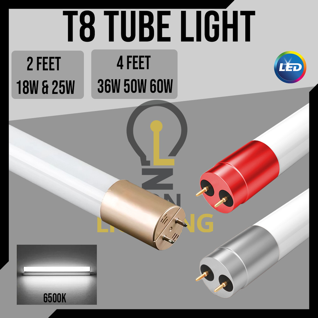 LED Fluorescent T8 4Ft 2Ft Light Lampu Kalimantang Panjang Casing Wall ...