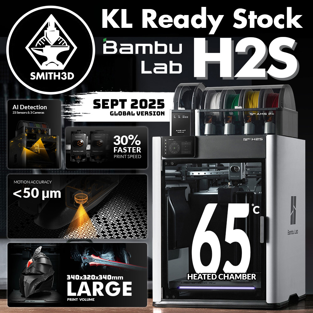 Bambu Lab H2S, Multi Color 3D Printer, Laser Engraver 2 in 1 AI Powered ...