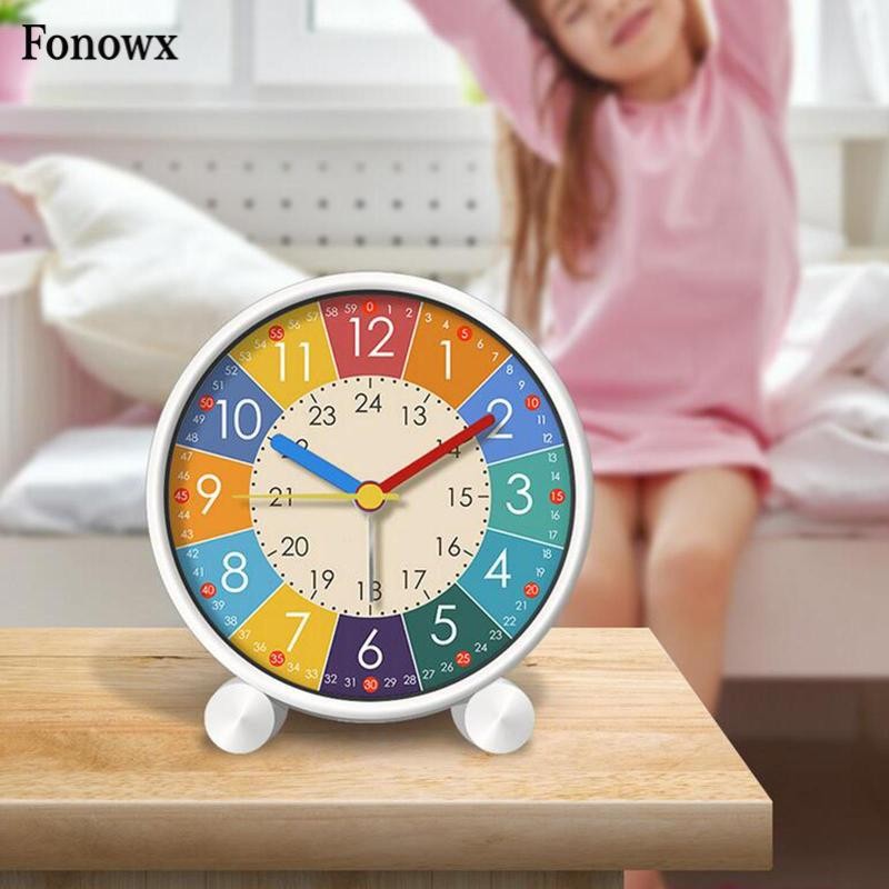 Fonowx Kids Learning Time Alarm Clock Portable Battery Powered with ...