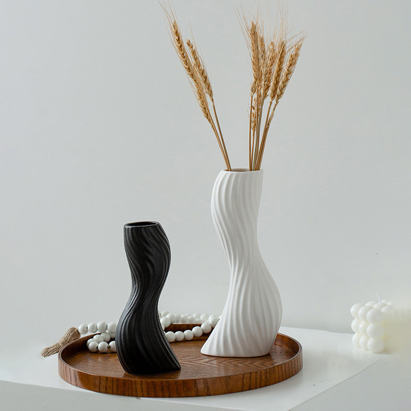 Nordic Artistic Vase Creative Irregular Wave Shape Plant Vases Simple ...