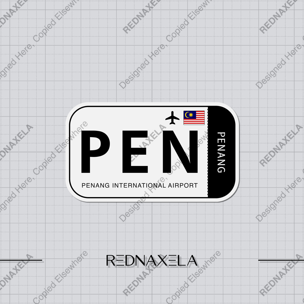 International Airport Code PEN Sign Sticker Vinyl Sticker Waterproof ...