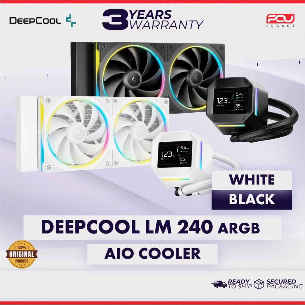 DEEPCOOL LM240 ARGB AIO WITH COMPACT 2.4" IPS DISPLAY (3 YEARS WARRANTY) | Shopee Malaysia