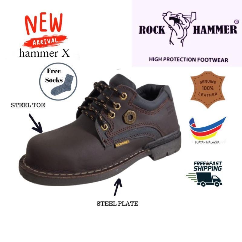 [Ready Stock]Rockhammer Low Cut Laces up Leather Safety Steel Toe Steel ...