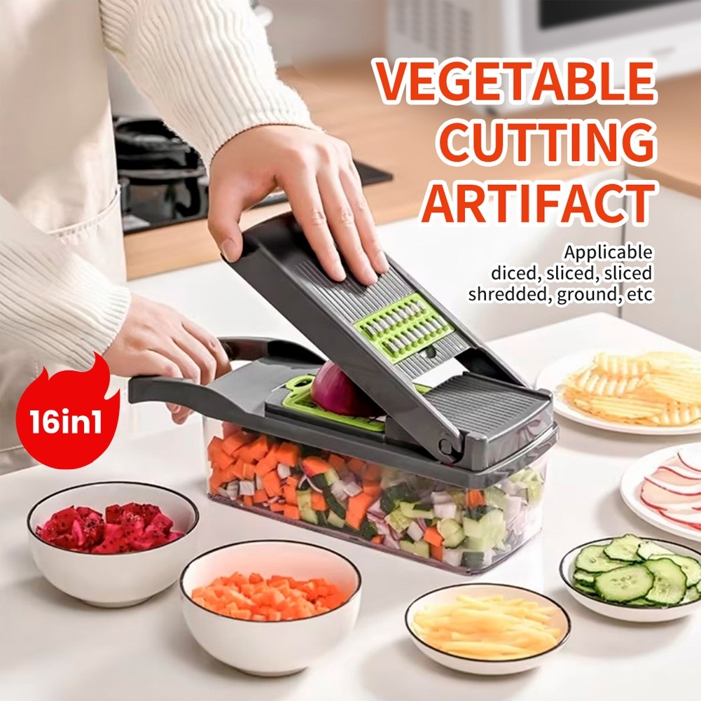 16 in 1 Vegetable Chopper Cutter Multifunction Food Vegetable Mandoline ...