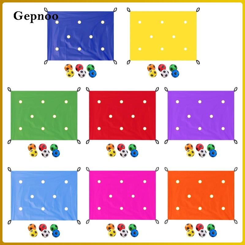 [Gepnoo] Hole Tarp Team Building Game 6 PU Balls Exercise Activities ...