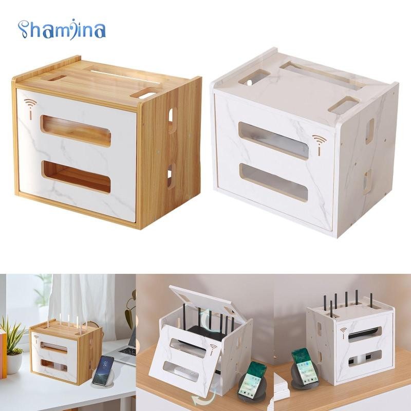 [Shamjina] Router Storage Box, Cable Management Rack, Router Cabinet ...