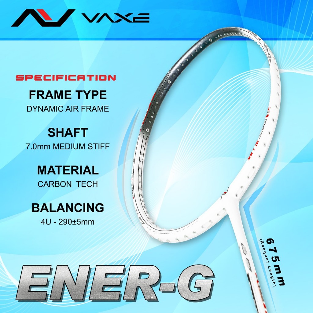 VAXE ENER-G 4U 82gram Badminton Racket 100% Original by VAXE | Shopee ...
