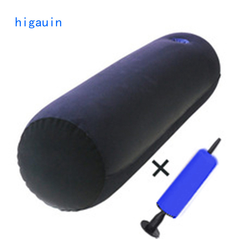 Long Lumbar Back Pillow PVC Inflatable Long Round Bolster Pillow Roller ...