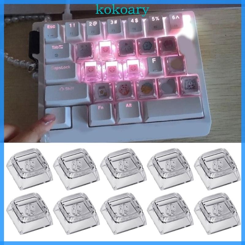 KOK 10Keys PC Keycap XDA Profile 1U Not Engraving Blank Key Cover ...